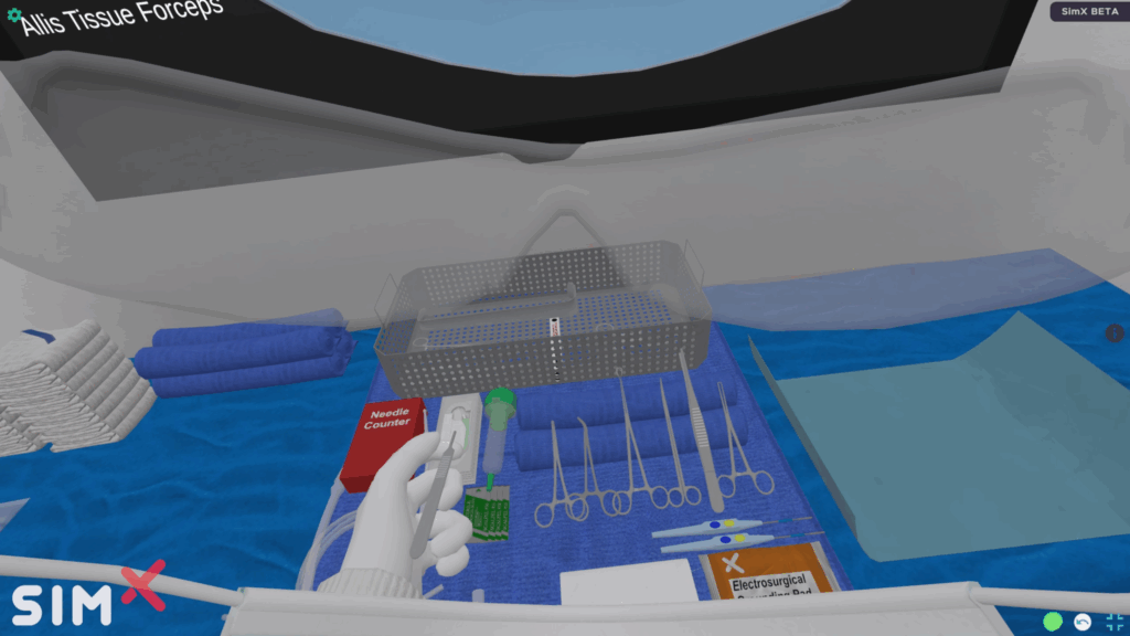 Surgical Skills Trainer: Back Table Setup VR Medical Simulation